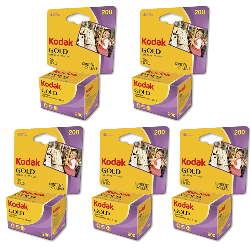 Kodak Gold 200 135-36 Exp. 35mm Color Negative Film, 5 Rolls